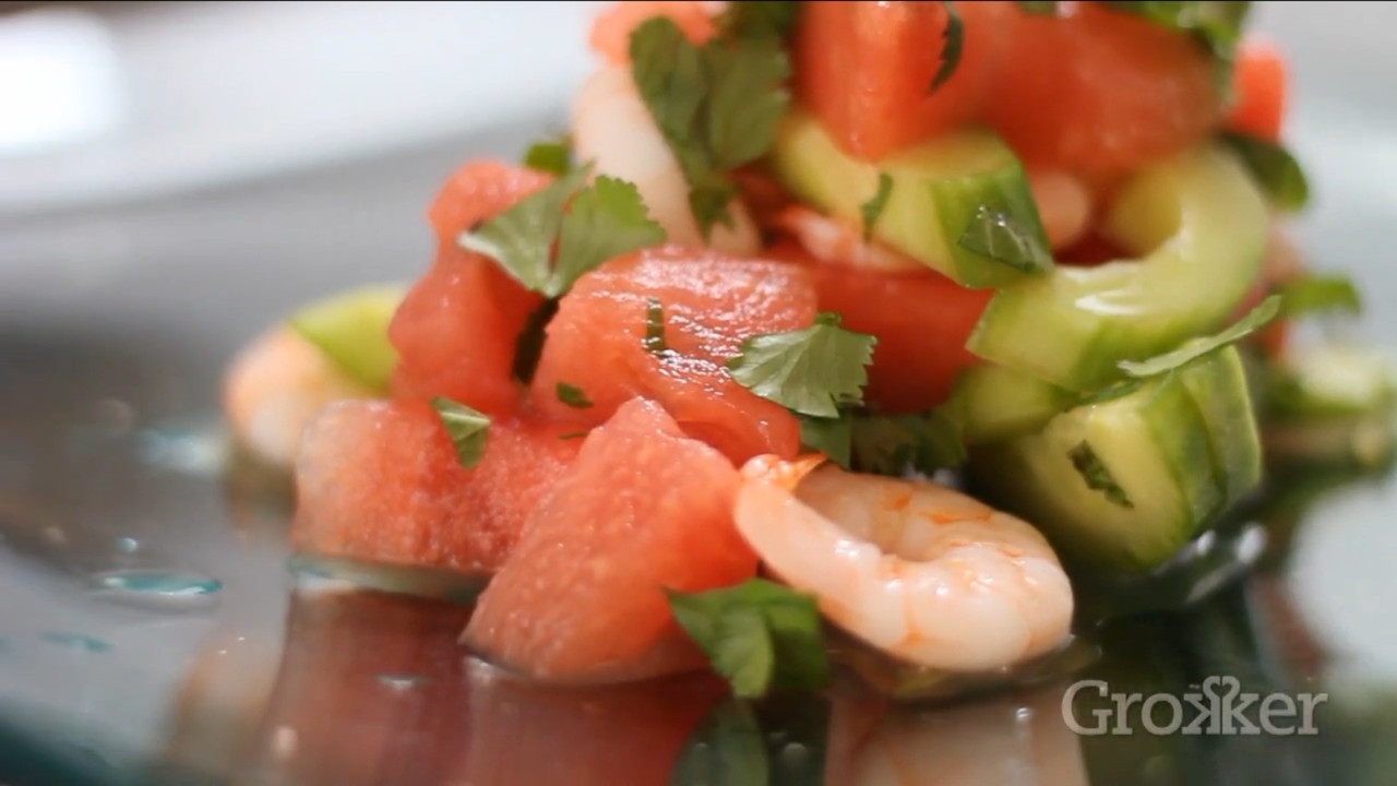 Cool Caribbean Prawn and Watermelon Salad - Cooking Videos | Grokker