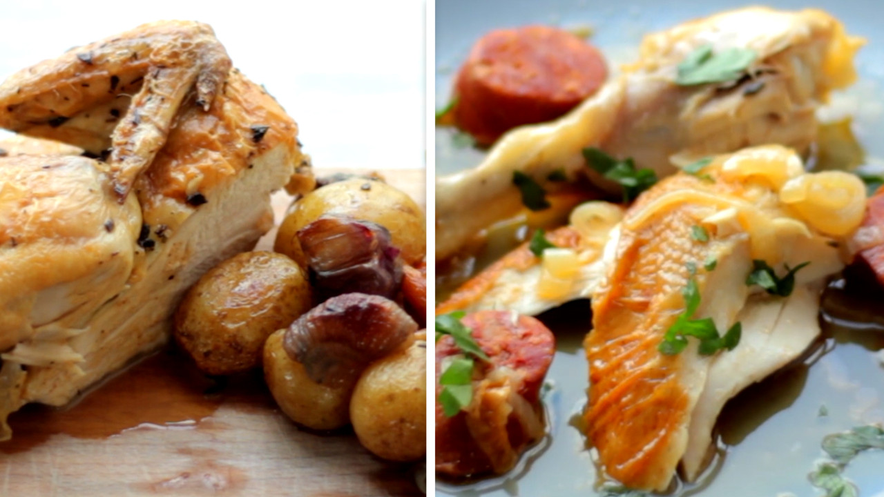 Roast Chicken Two Ways: Single Pan & Single Pot - Cooking Videos | Grokker