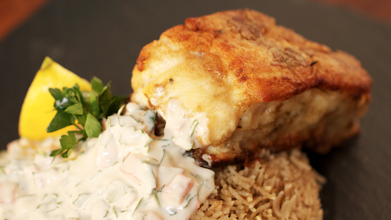 Marinated Cod with Tahini & Rice by Joudie Kalla - Cooking Videos | Grokker