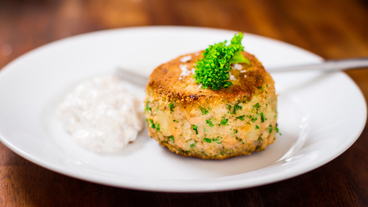 Smoked Trout Cakes with Toasted Walnut Sauce - Cooking Videos | Grokker
